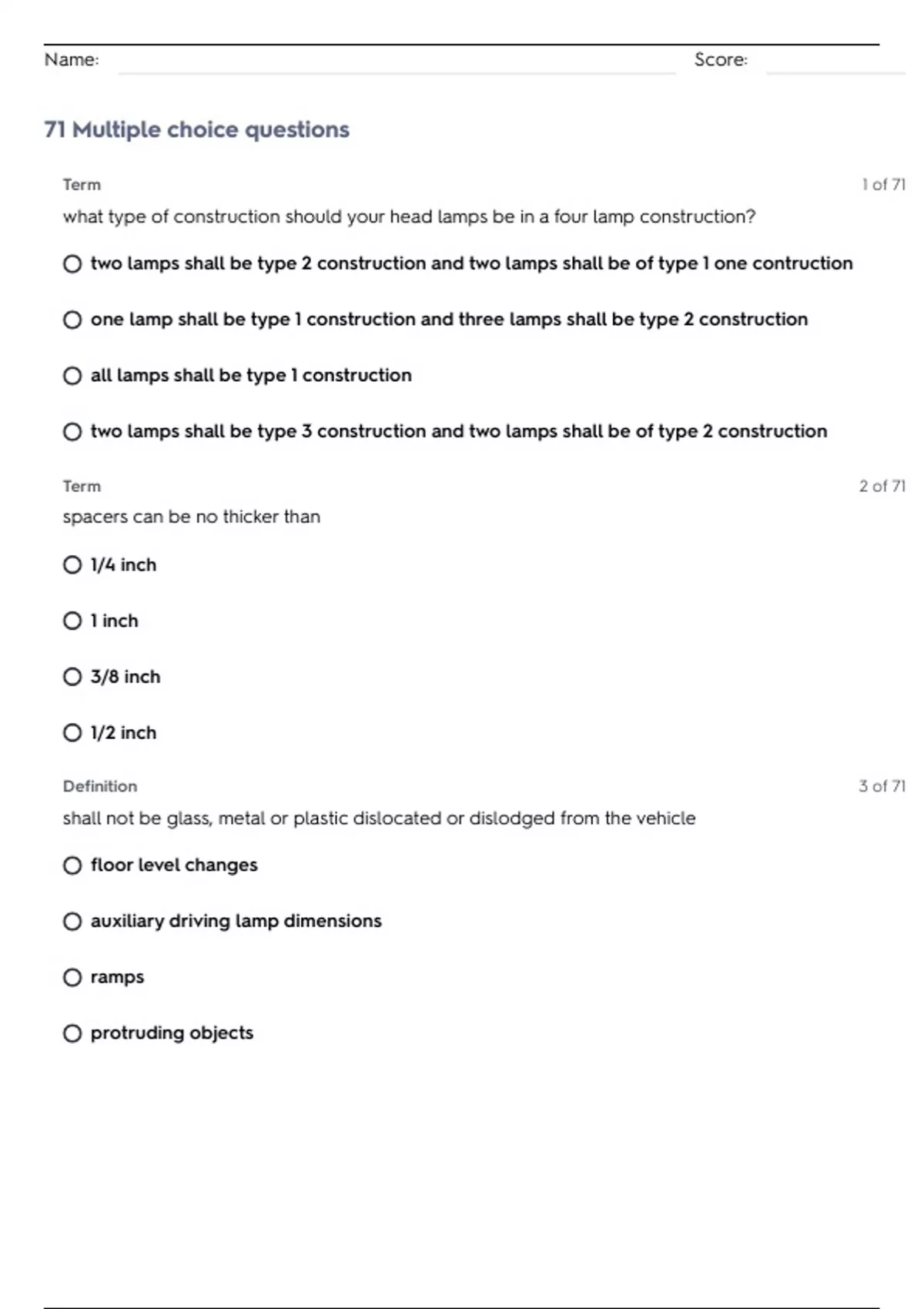 PA State Inspection Categories Test 2024 Quizzes With 100% Correct Ans ...