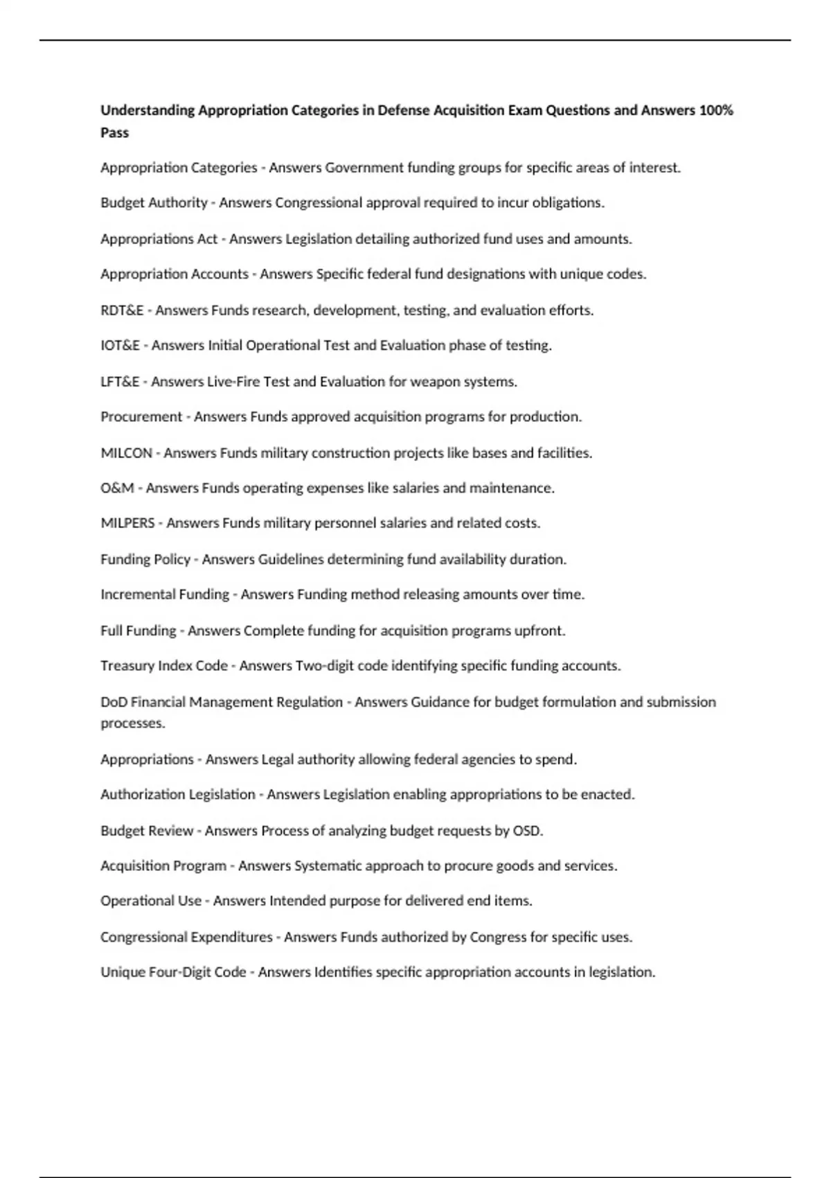 Understanding Appropriation Categories in Defense Acquisition Exam ...