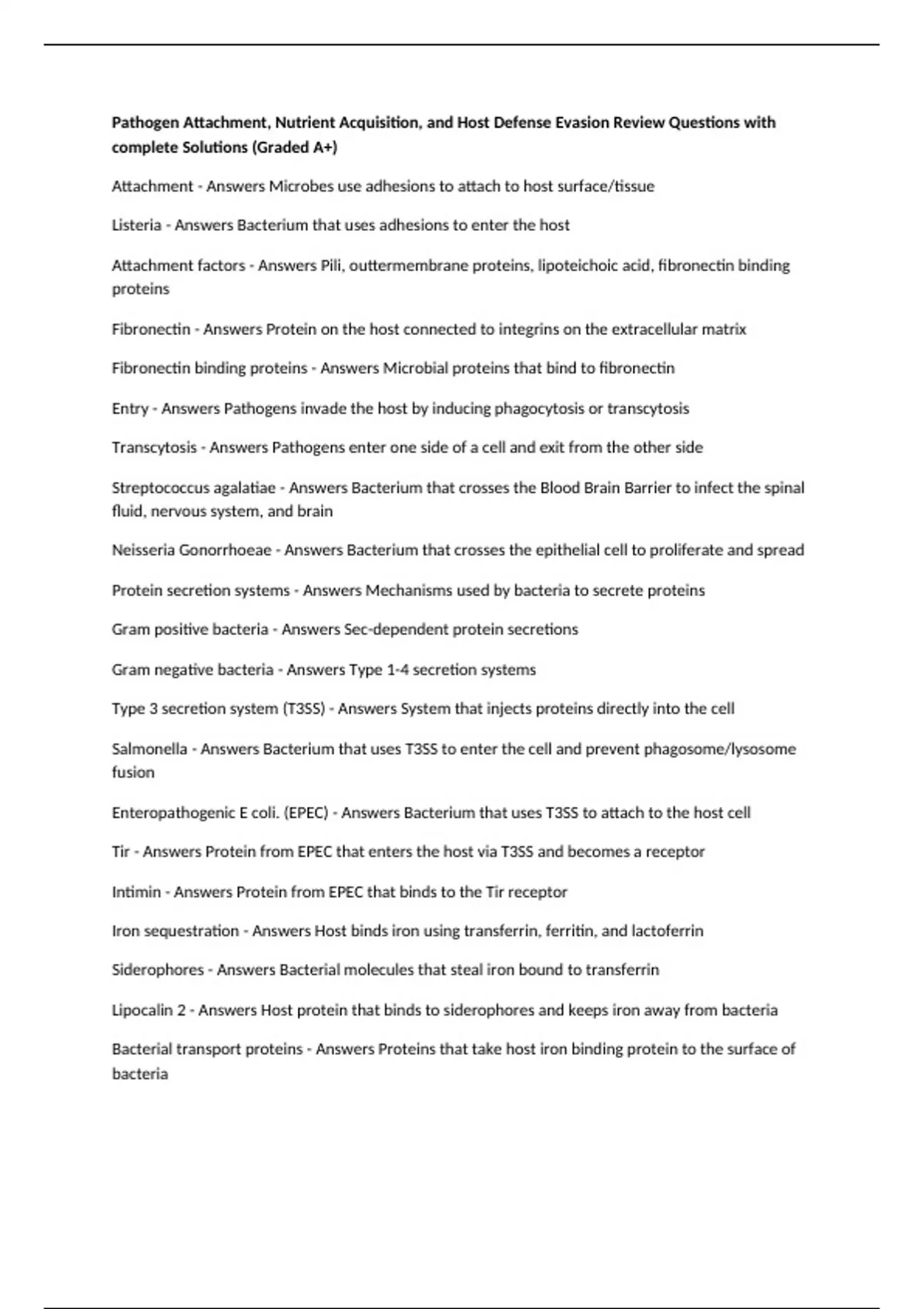 Pathogen Attachment, Nutrient Acquisition, and Host Defense Evasion ...