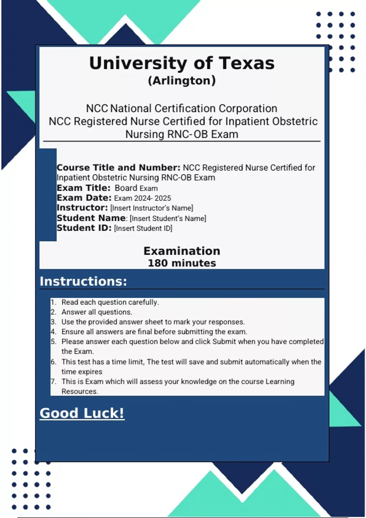 NCC National Certification Corporation NCC Registered Nurse Certified ...