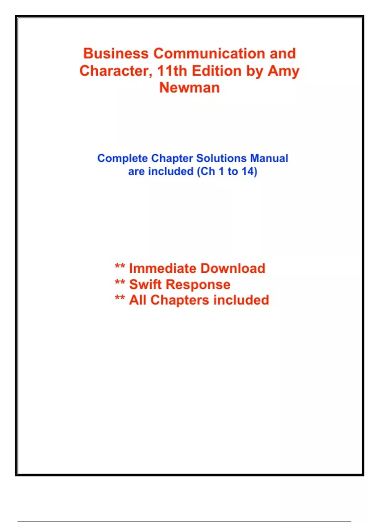 Solutions for Business Communication and Character, 11th Edition by ...