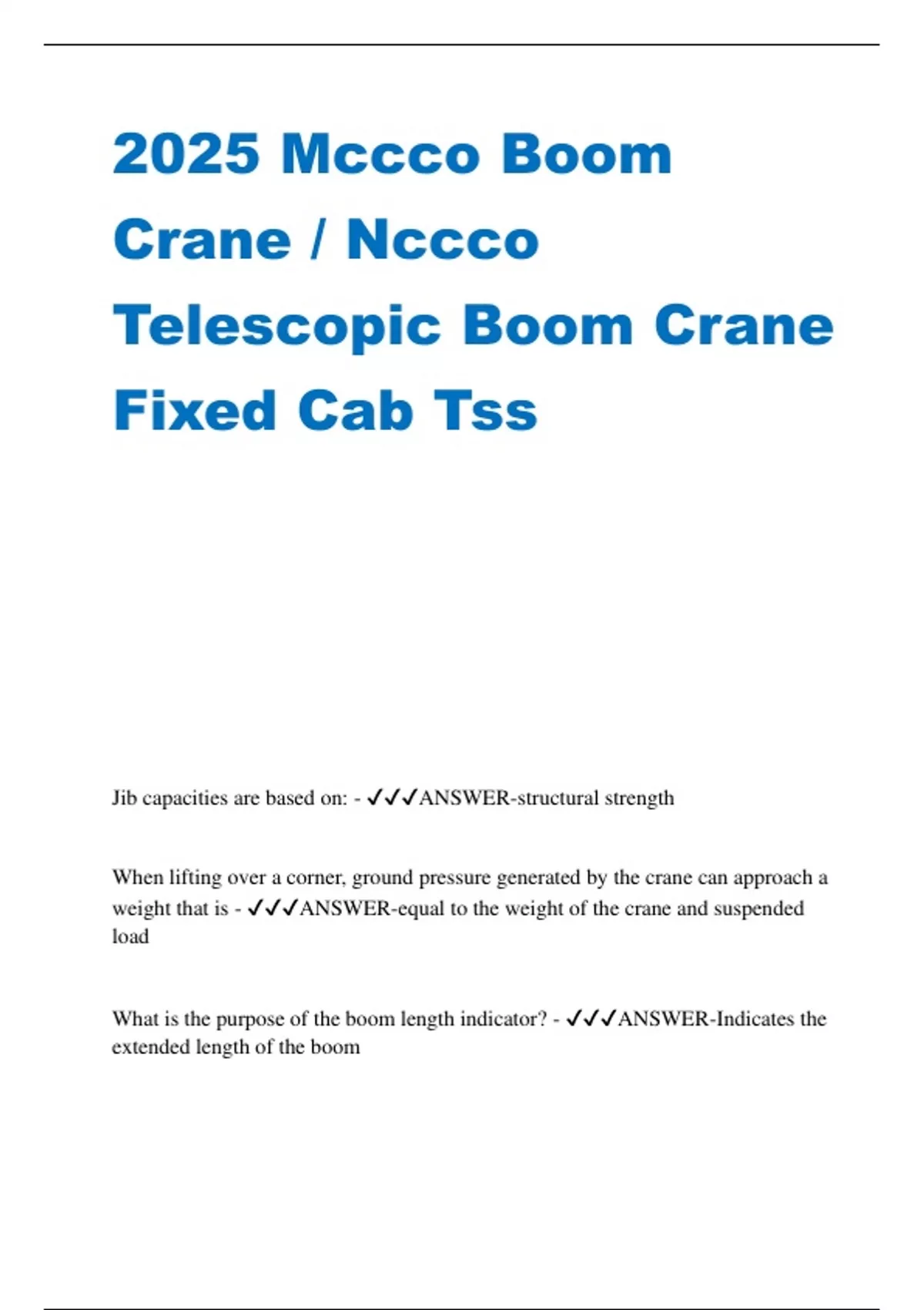 2025 Mccco Boom Crane / Nccco Telescopic Boom Crane Fixed Cab Tss ...