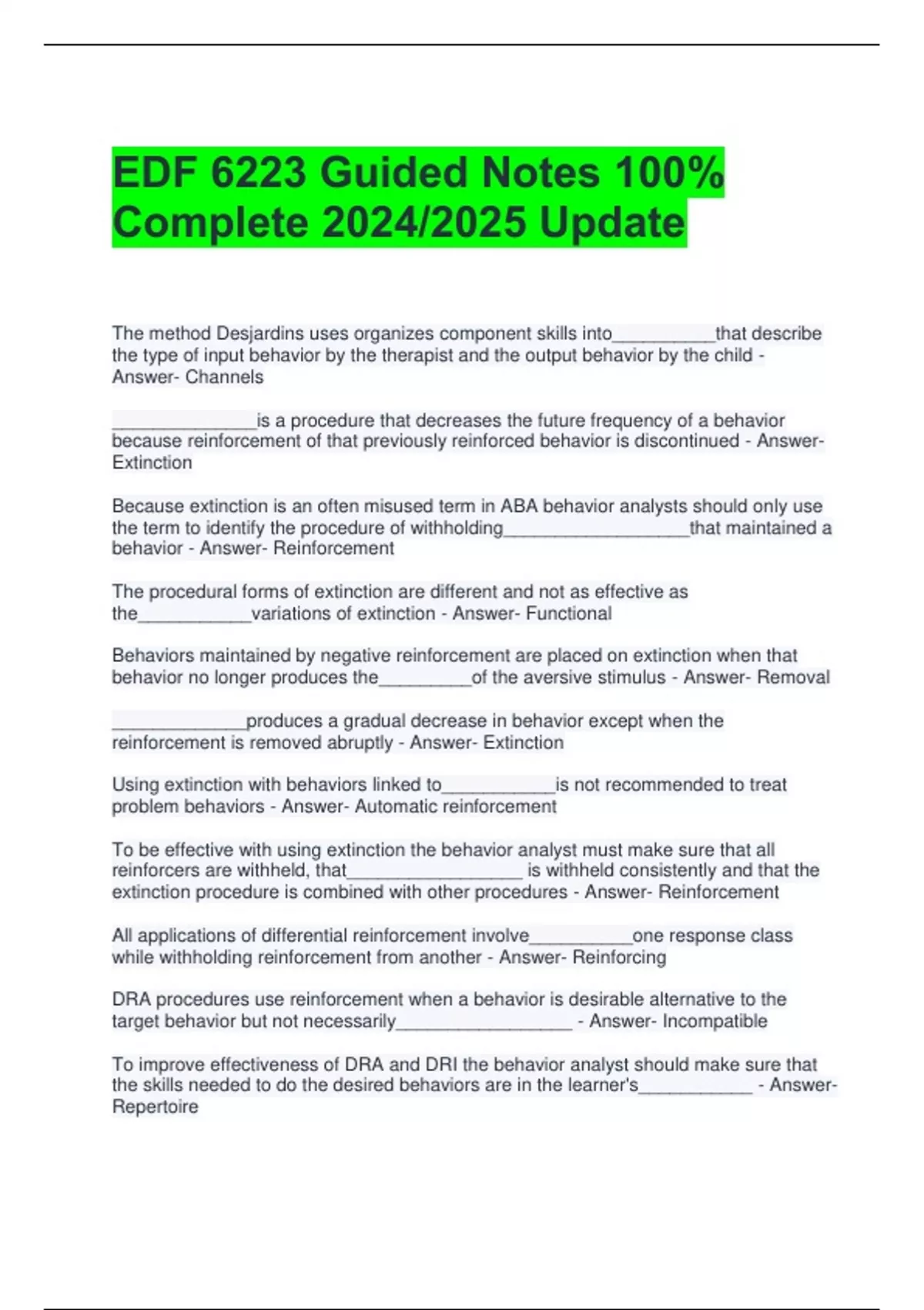 EDF 6223 Guided Notes 100% Complete 2024/2025 Update - EDF 6223 - Stuvia US