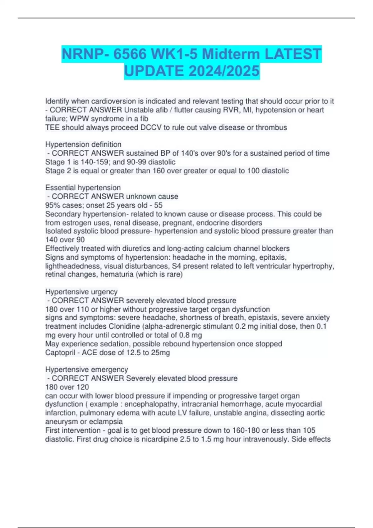 NRNP- 6566 WK1-5 Midterm LATEST UPDATE 2024/2025 - NRNP- 6566 WK1-5 ...
