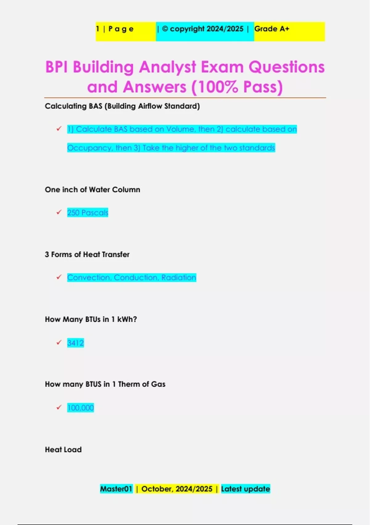 BPI Building Analyst Exam Questions and Answers (100% Pass) - BPI - Stuvia US