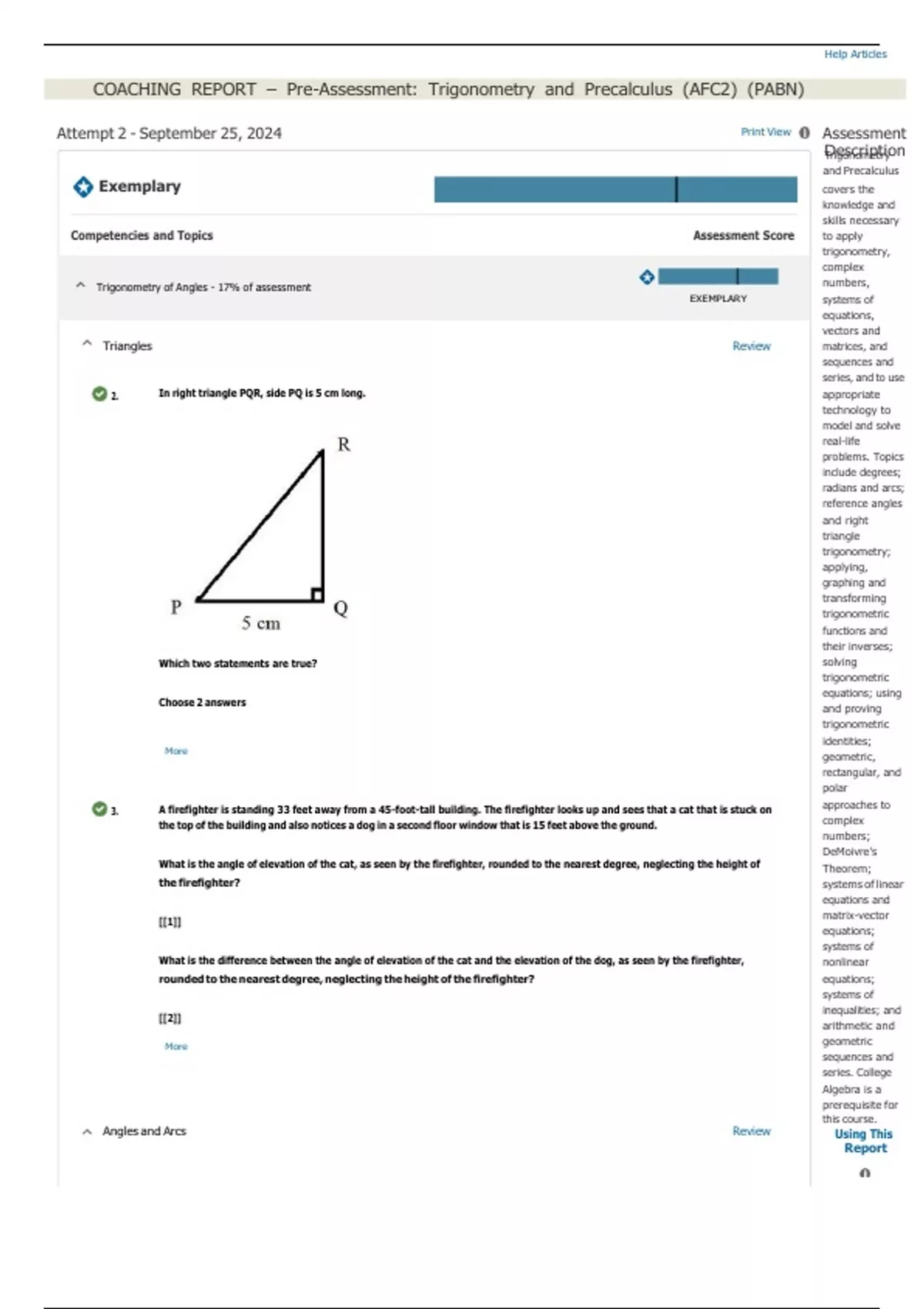 WGU Pre-Assessment: Trigonometry and Precalculus (AFC2) (PABN ...