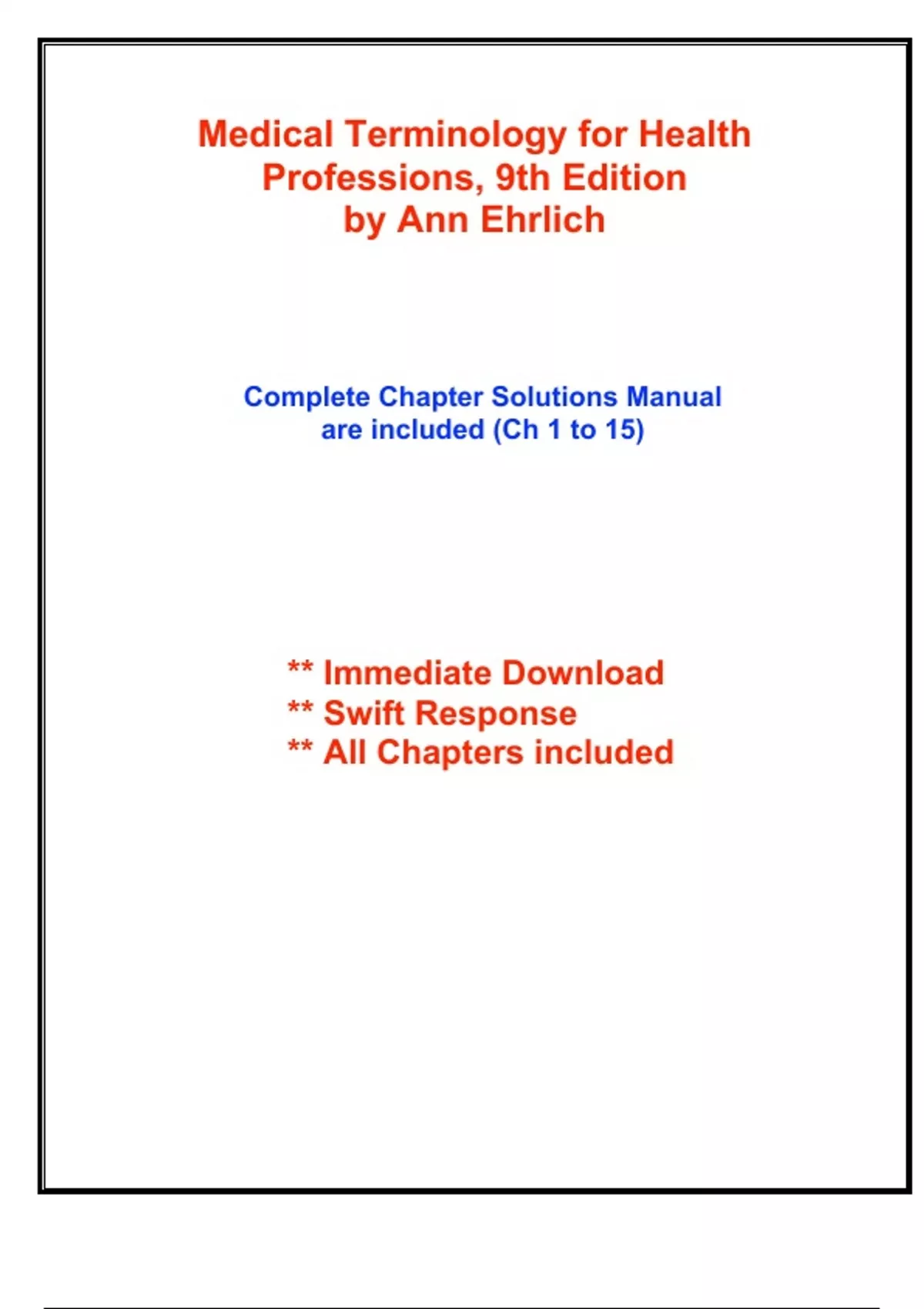 Solutions for Medical Terminology for Health Professions, 9th Edition ...