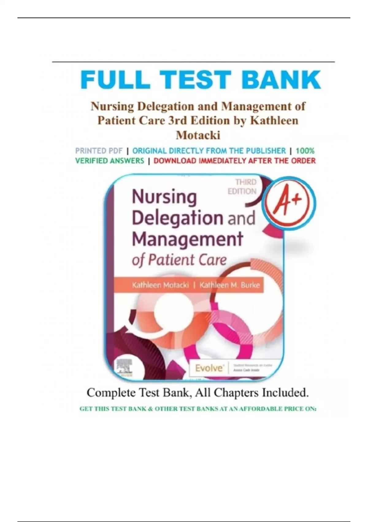 TEST BANK FOR NURSING DELEGATION AND MANAGEMENT OF PATIENT CARE 3RD ...