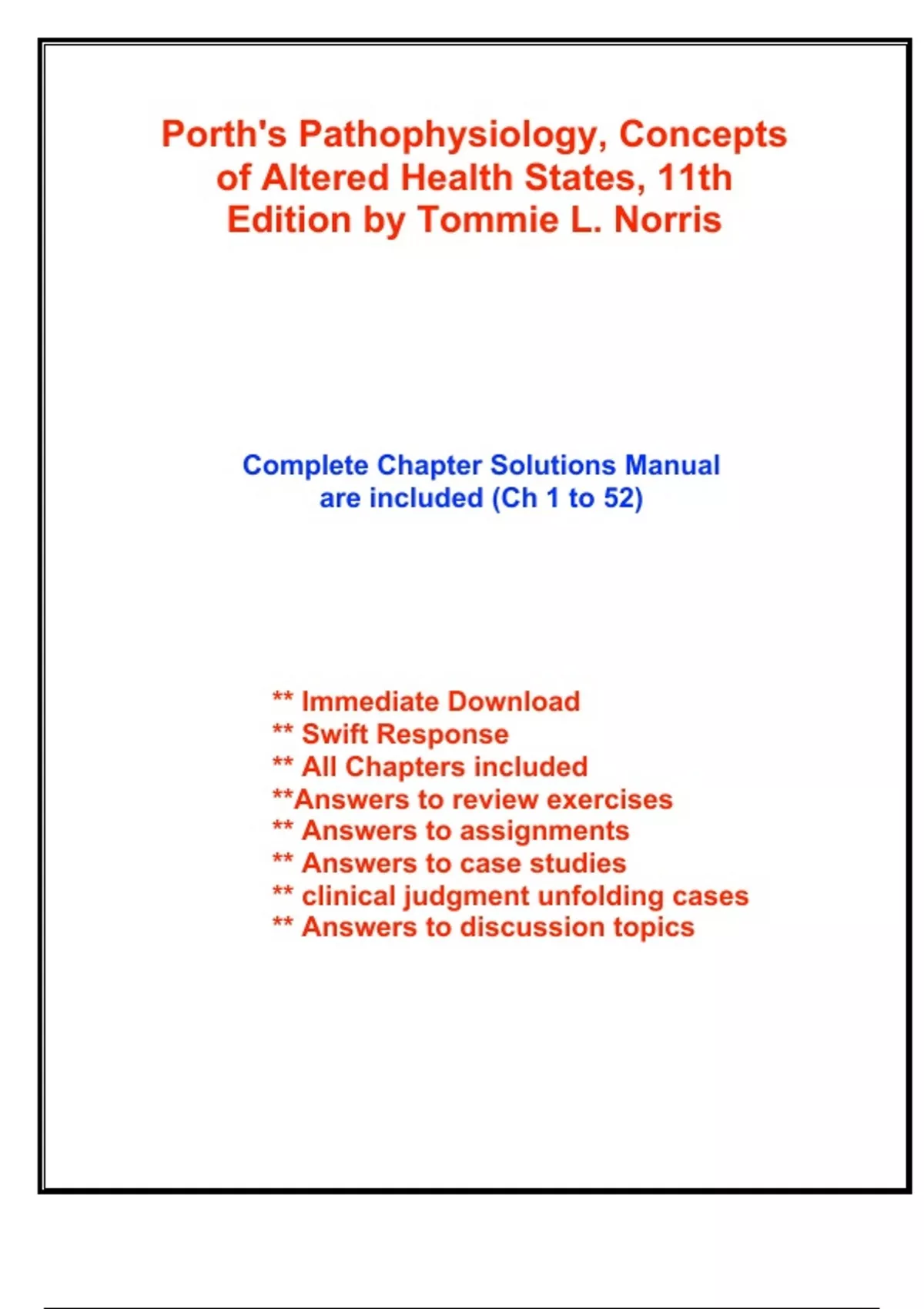 Solutions for Porth's Pathophysiology, Concepts of Altered Health ...