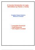 Solutions for A Concise Introduction to Logic, 14th Edition by Hurley ...