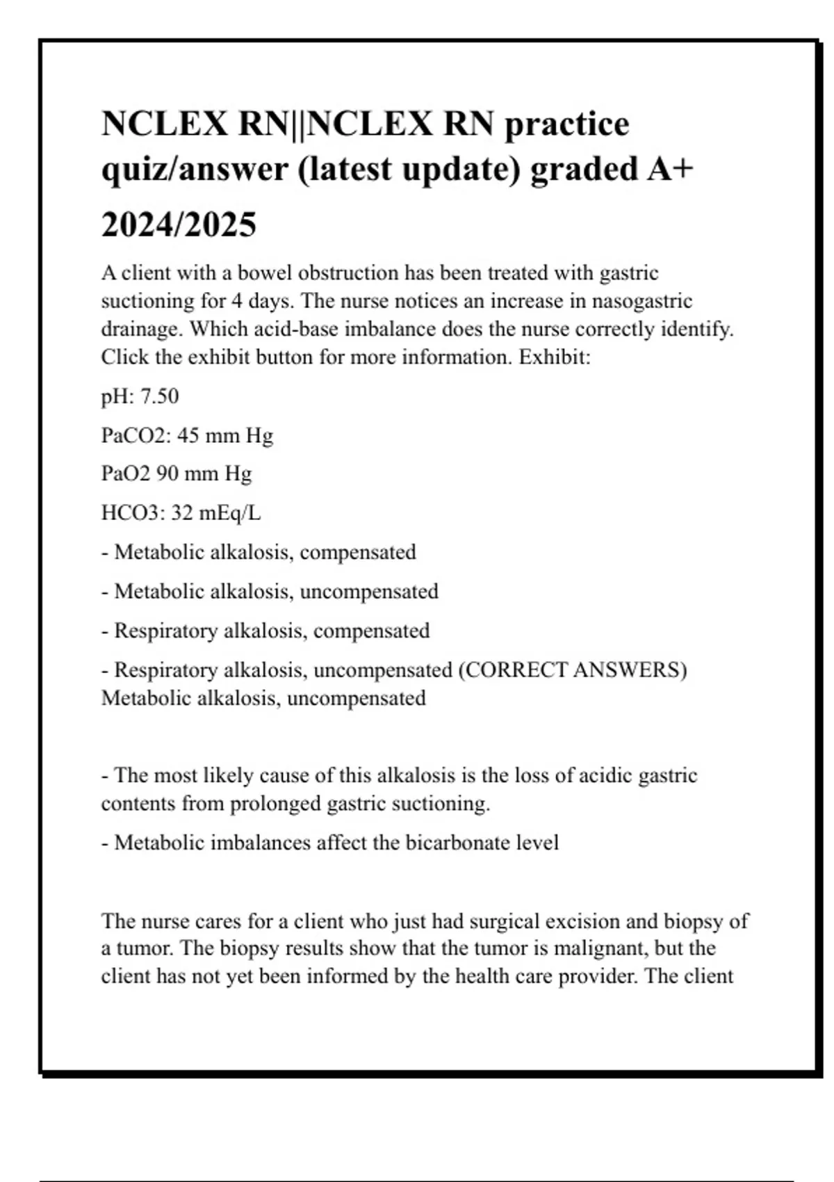 NCLEX-RN||NCLEXRN practice test EXAM QUESTION WITH ANSWERS WELL ...