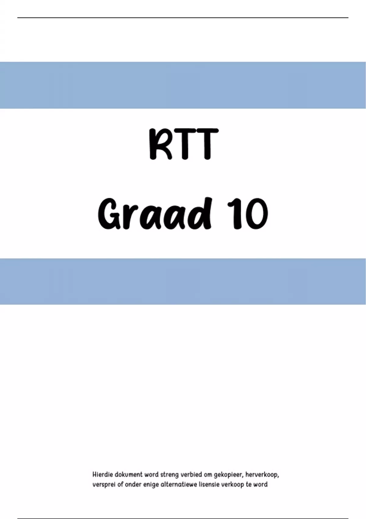 Summary RTT (Rekenaartoepassingstegnologie) Graad 10 - RTT - Stuvia SA