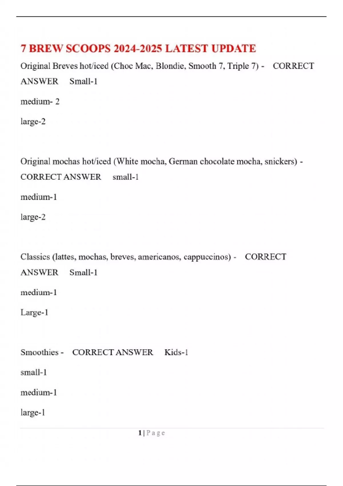 7 BREW SCOOPS LATEST UPDATE - 7 BREW SCOOPS - Stuvia US