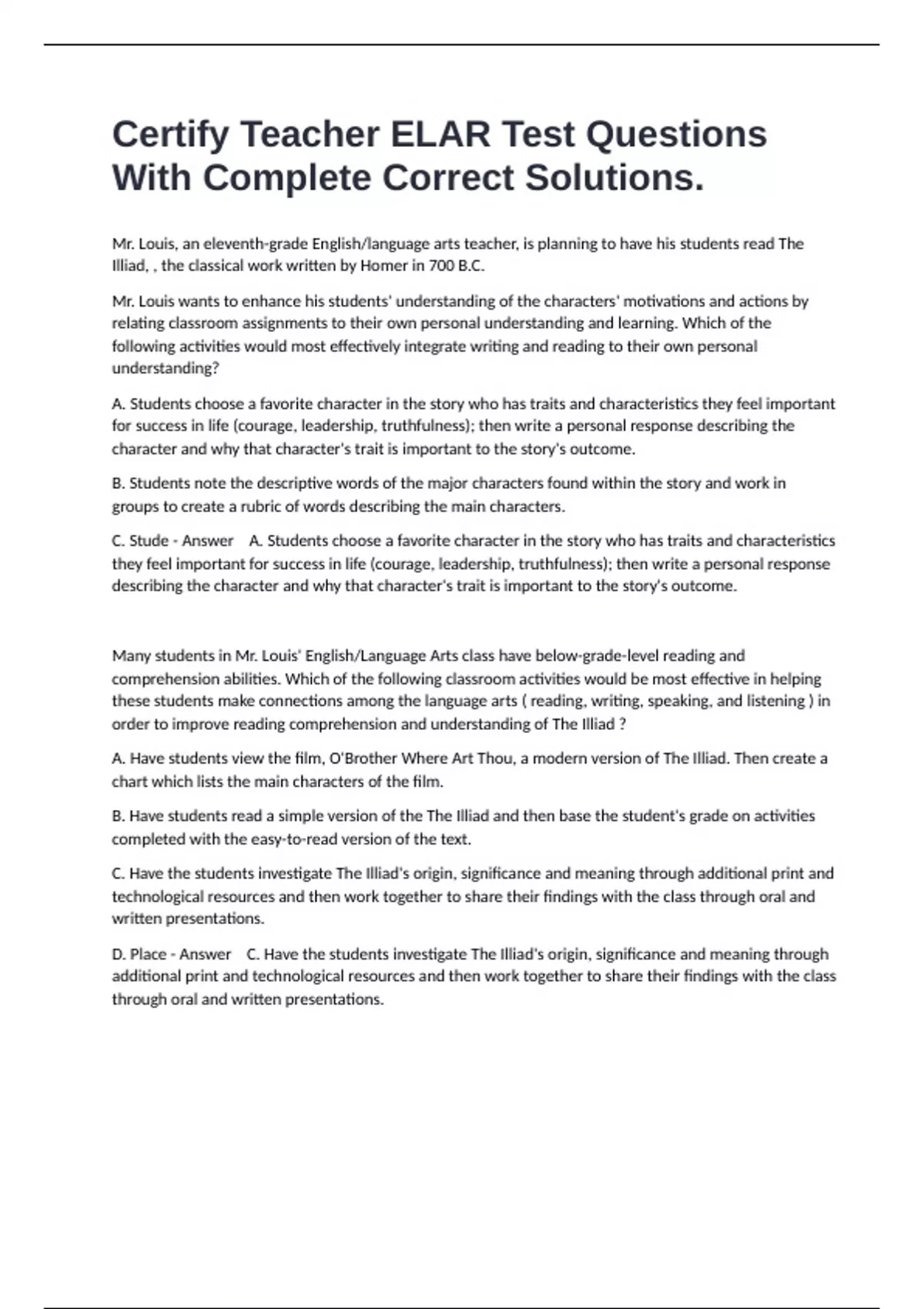 Certify Teacher Practice Exams Package Deal Bundle 100% Updated (All ...