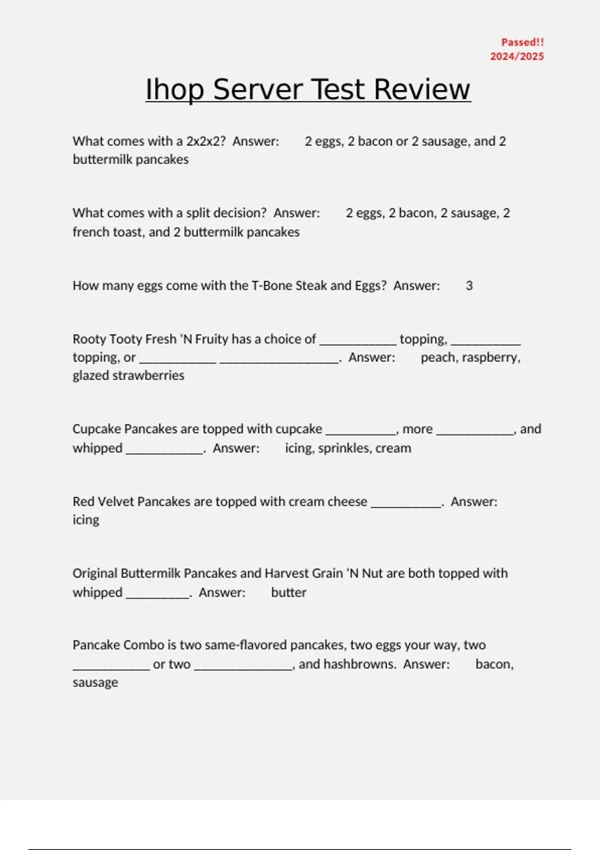 Ihop Server Test Review 2024/2025 With complete solutions latest update ...