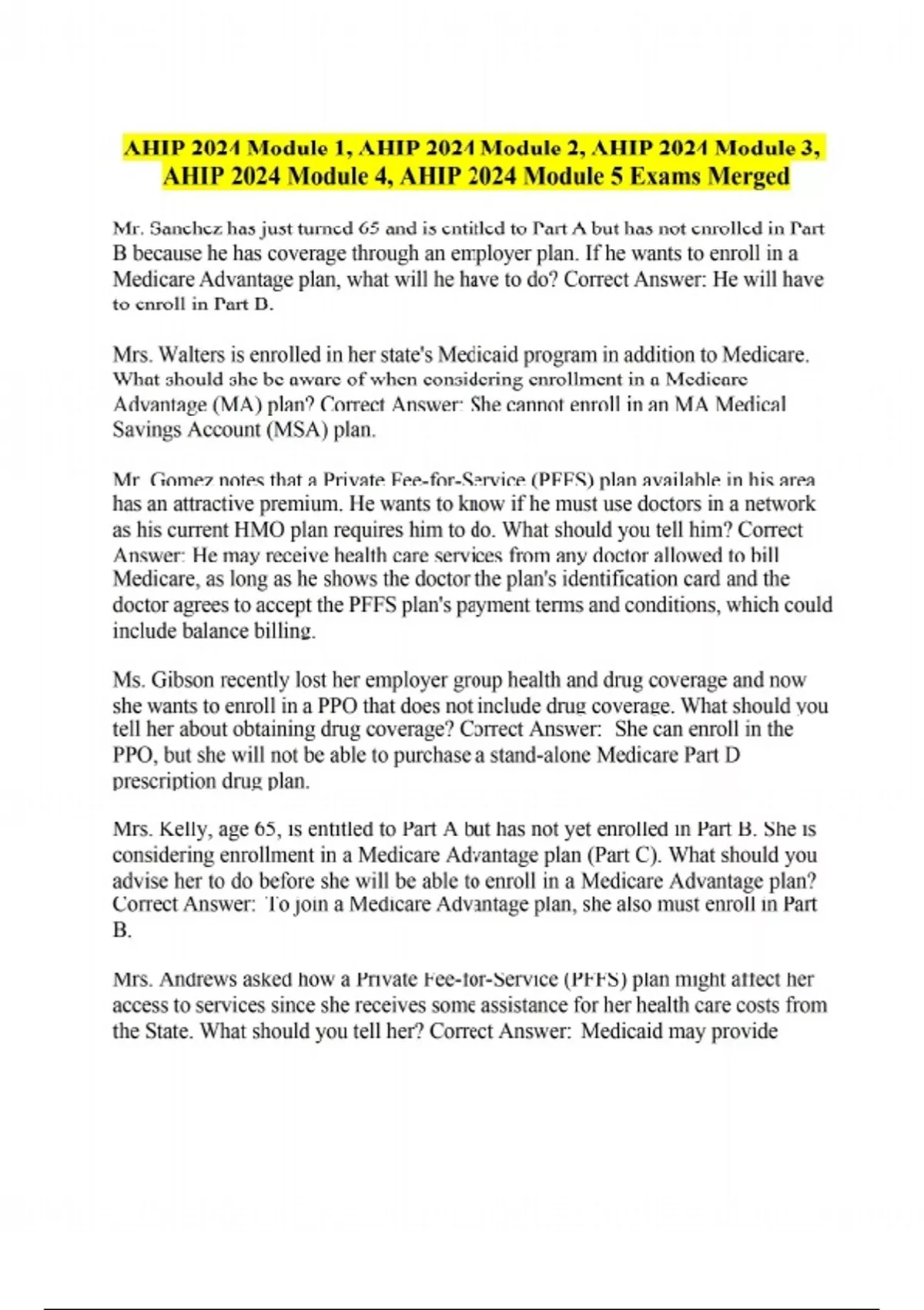 AHIP 2024 Module 1, AHIP 2024 Module 2, AHIP 2024 Module 3, AHIP 2024 ...