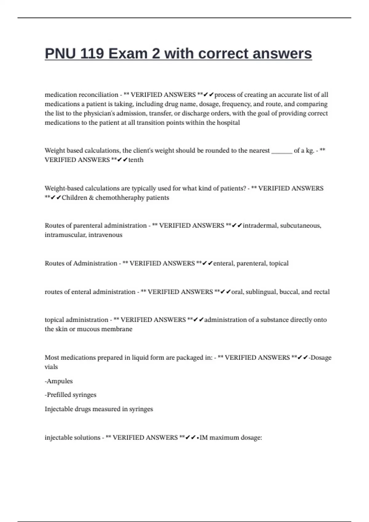 PNU 119 Exam 2 with correct answers - PNU 119 - Stuvia US