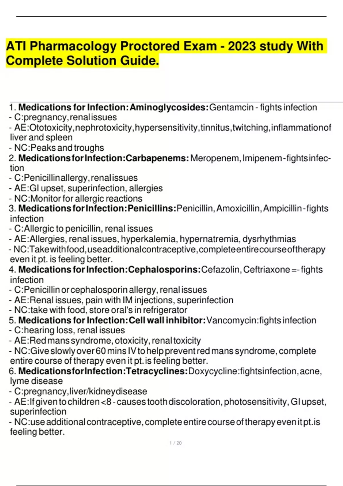 ATI Pharmacology Proctored Exam - 2023 study With Complete Solution ...