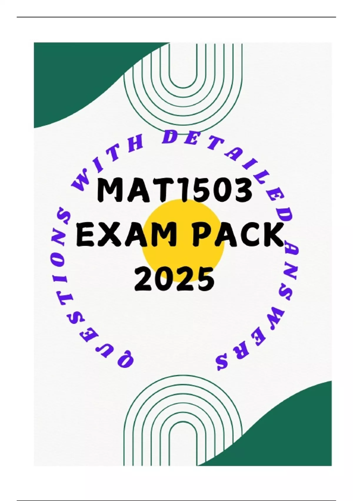 MAT1503 EXAM PACK 2025 (QUESTIONS WITH ANSWERS) - Linear Algebra I ...