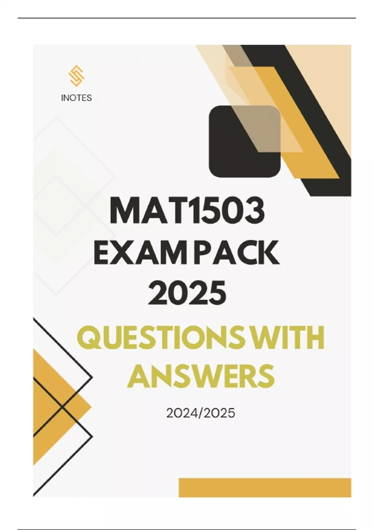 MAT1503 EXAM PACK 2025 - QUESTIONS & ANSWERS - Linear Algebra I ...