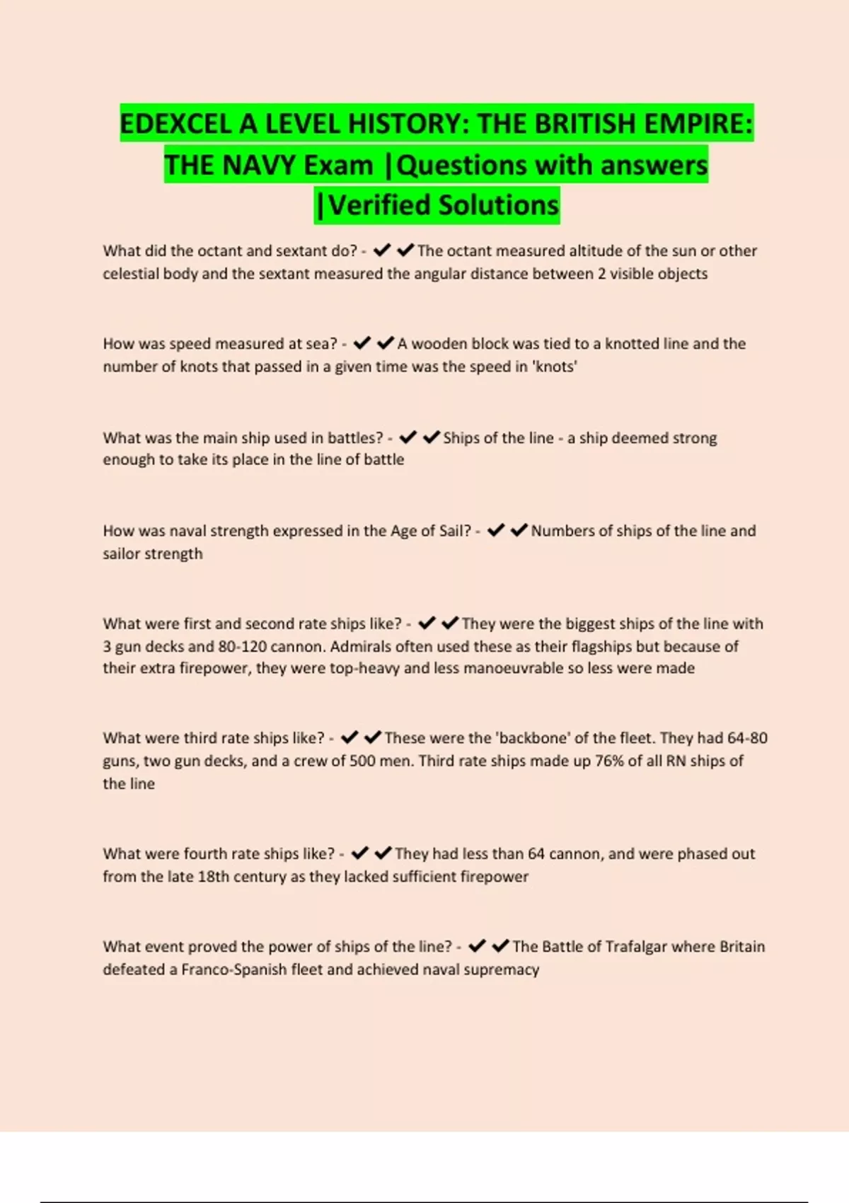 EDEXCEL A LEVEL HISTORY: THE BRITISH EMPIRE: THE NAVY Exam |Questions ...