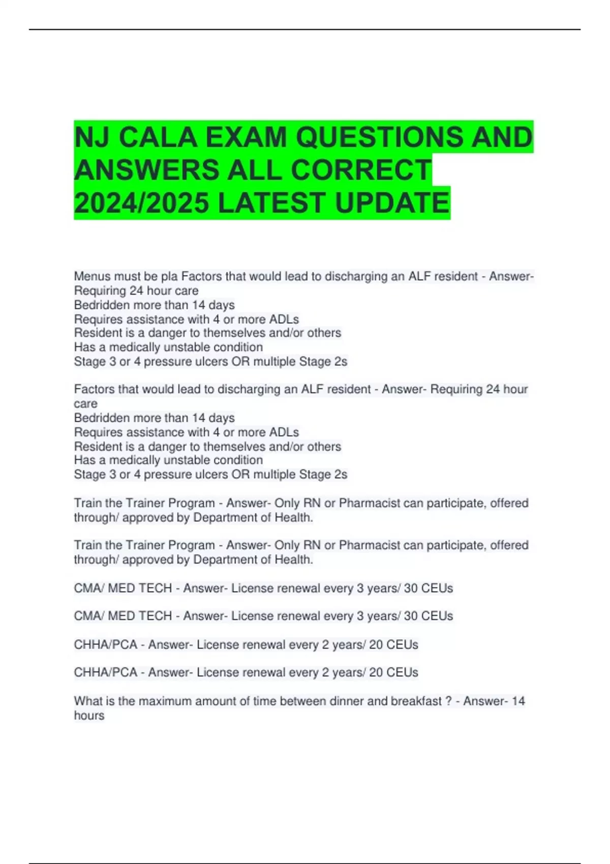 NJ CALA EXAM QUESTIONS AND ANSWERS ALL CORRECT 2024/2025 LATEST UPDATE ...
