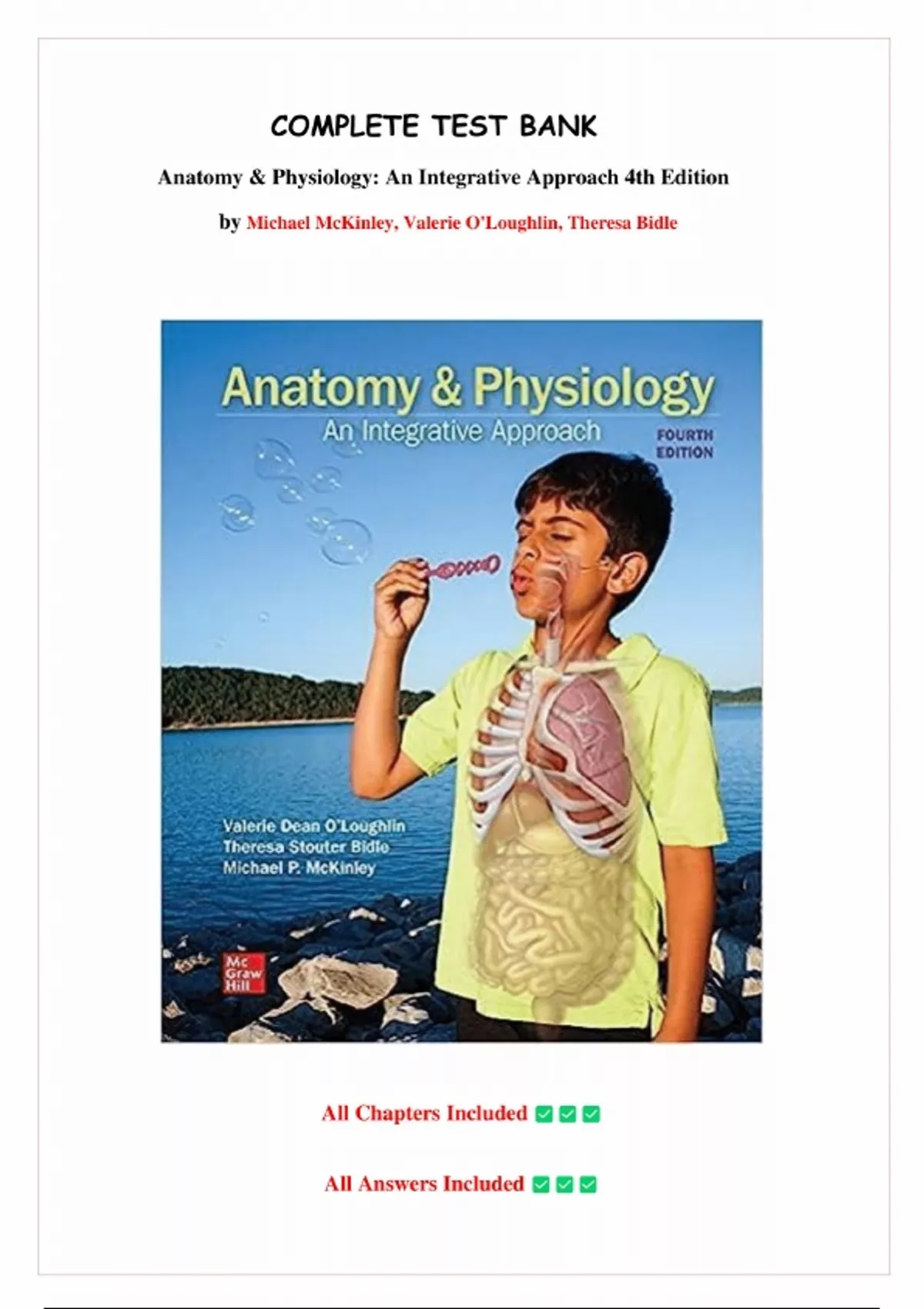 Test Bank for Anatomy & Physiology: An Integrative Approach 4th Edition ...