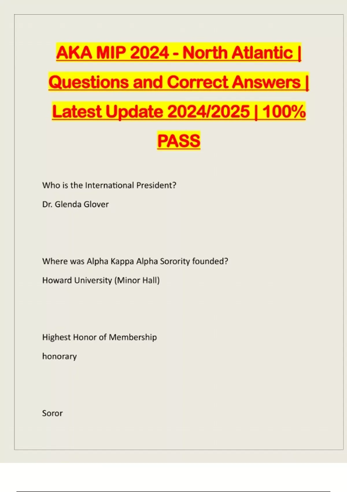 AKA MIP 2024 - North Atlantic | Questions and Correct Answers | Latest ...