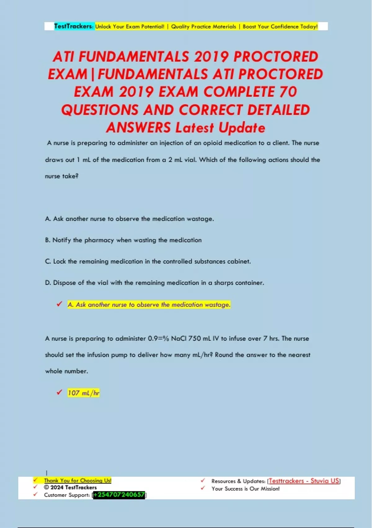 ATI FUNDAMENTALS 2019 PROCTORED EXAM|FUNDAMENTALS ATI PROCTORED EXAM ...