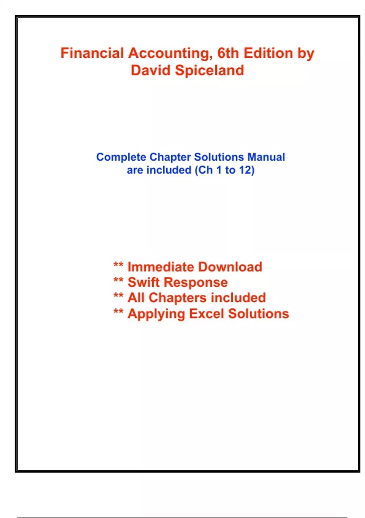 Solutions for Financial Accounting, 6th Edition by Spiceland (All ...