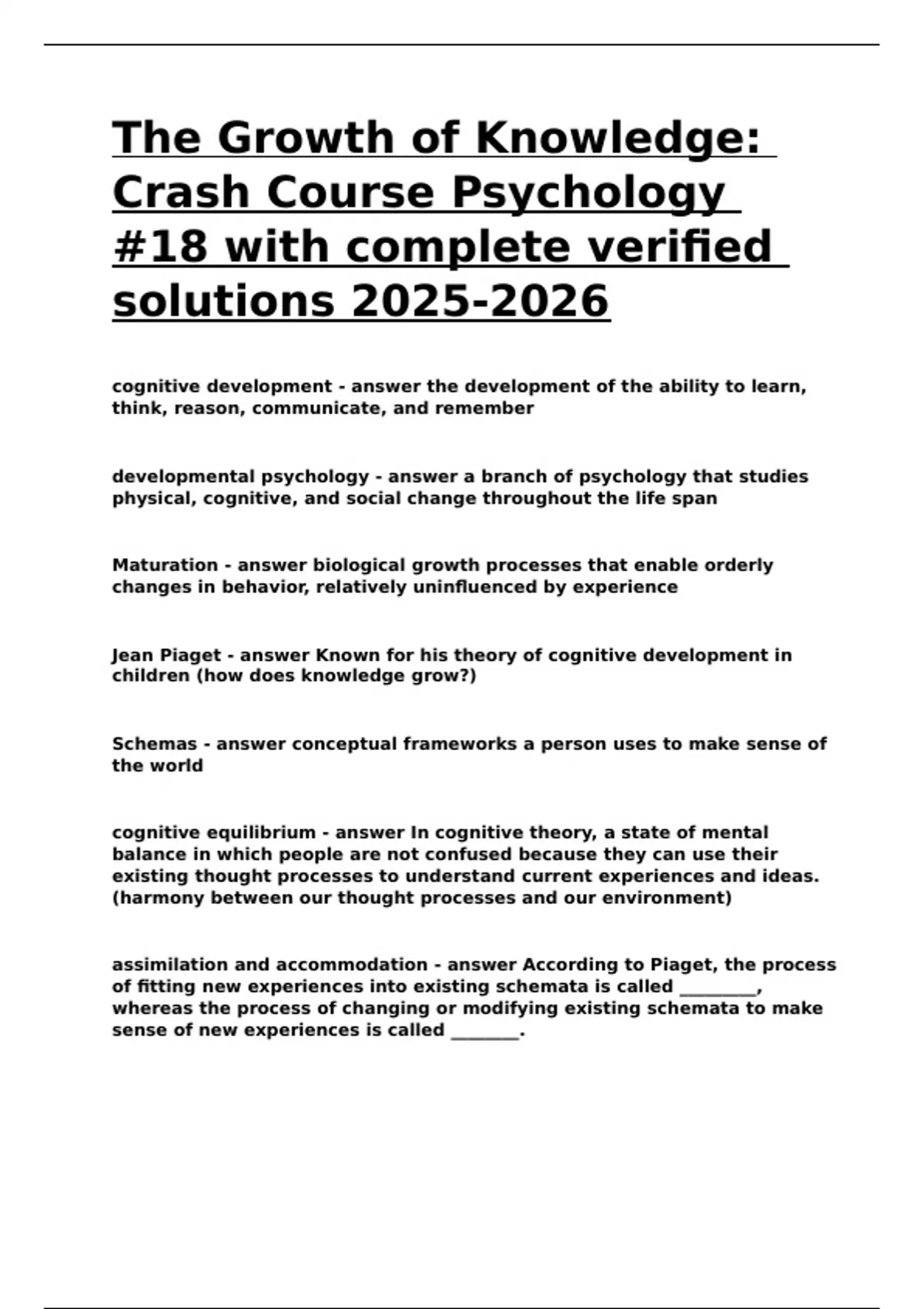 The Growth of Knowledge Crash Course Psychology -18 with complete ...