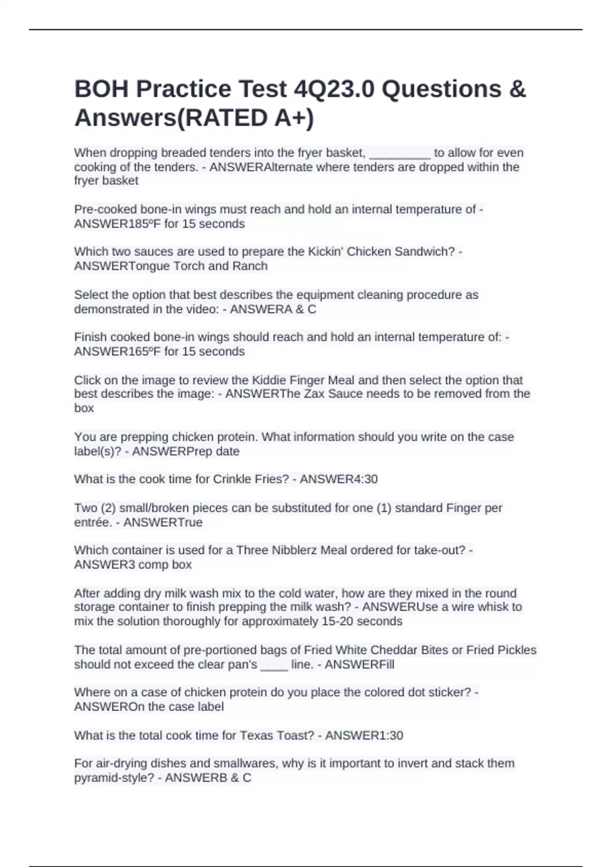 BOH Practice Test 4Q23.0 Questions & Answers(RATED A+) - BOH Practice ...