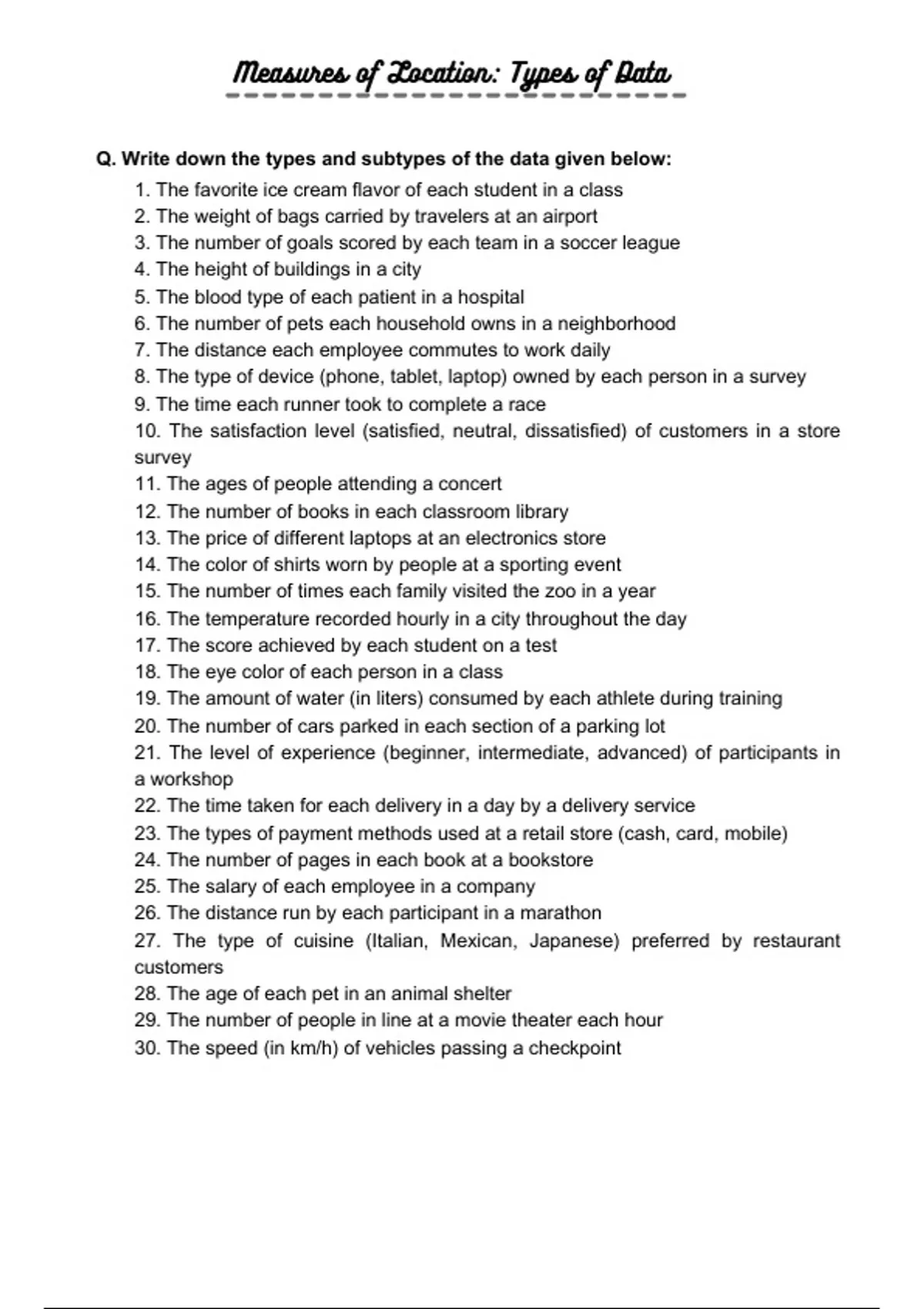 Identifying data types - Edexcel International GCE - Stuvia US