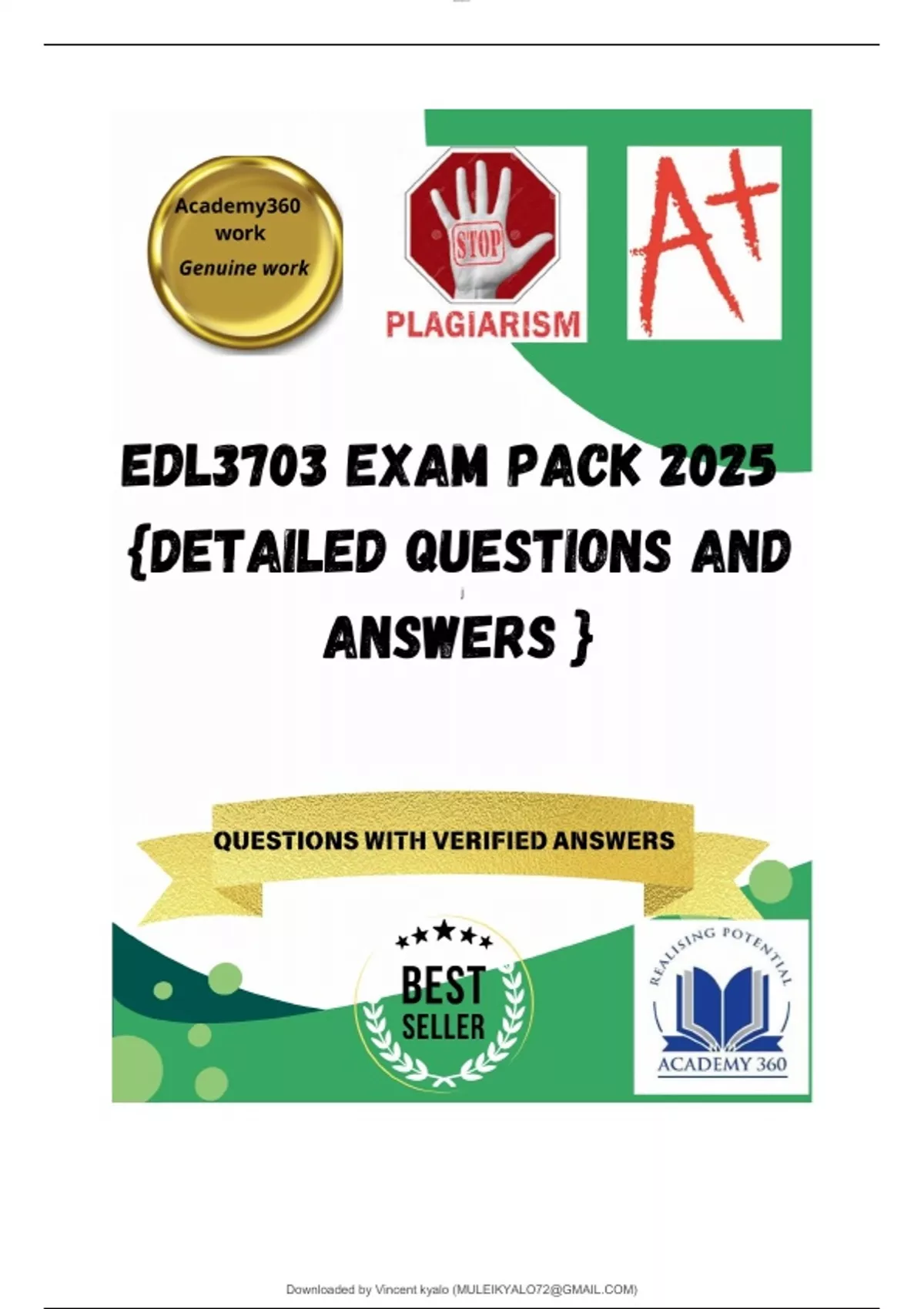 EDL3703 EXAM PACK 2025 {DETAILED QUESTIONS AND ANSWERS } - EDL3703 ...