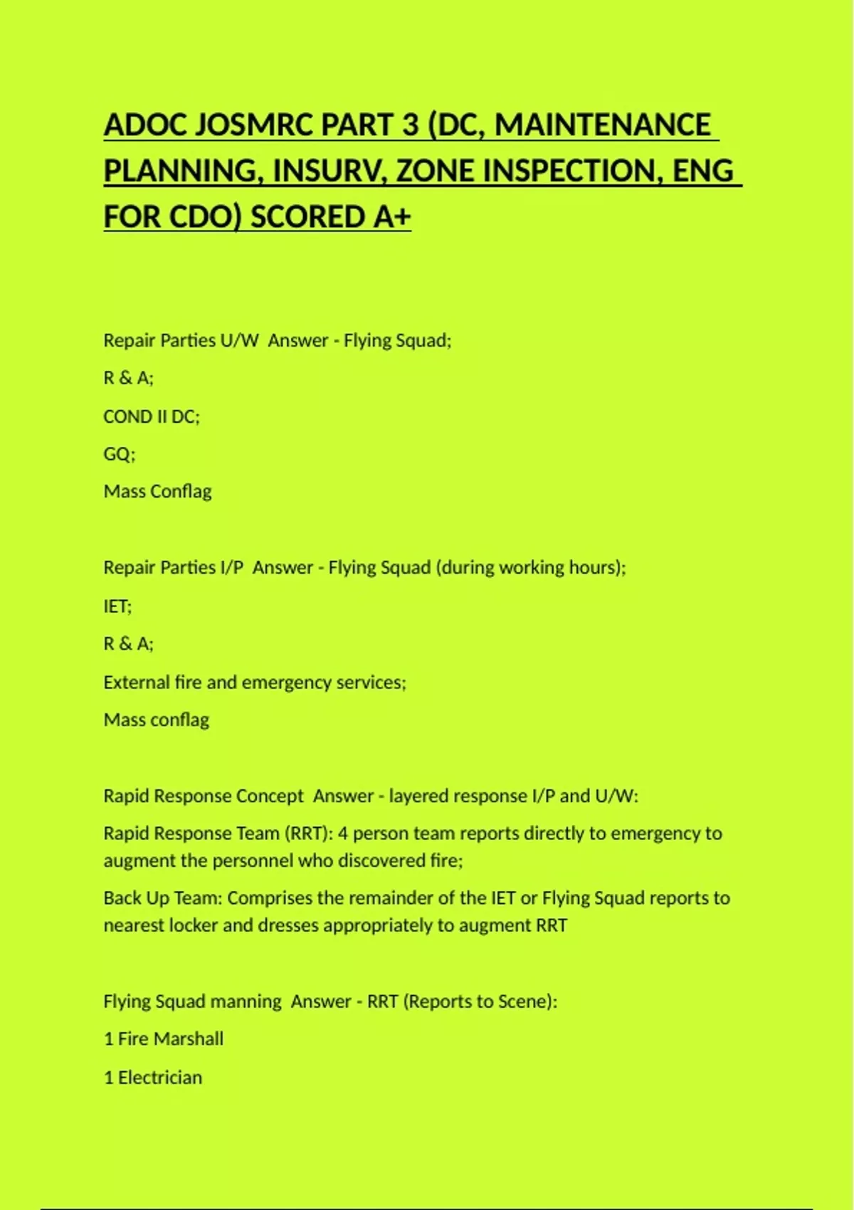 ADOC JOSMRC PART 3 (DC, MAINTENANCE PLANNING, INSURV, ZONE INSPECTION ...