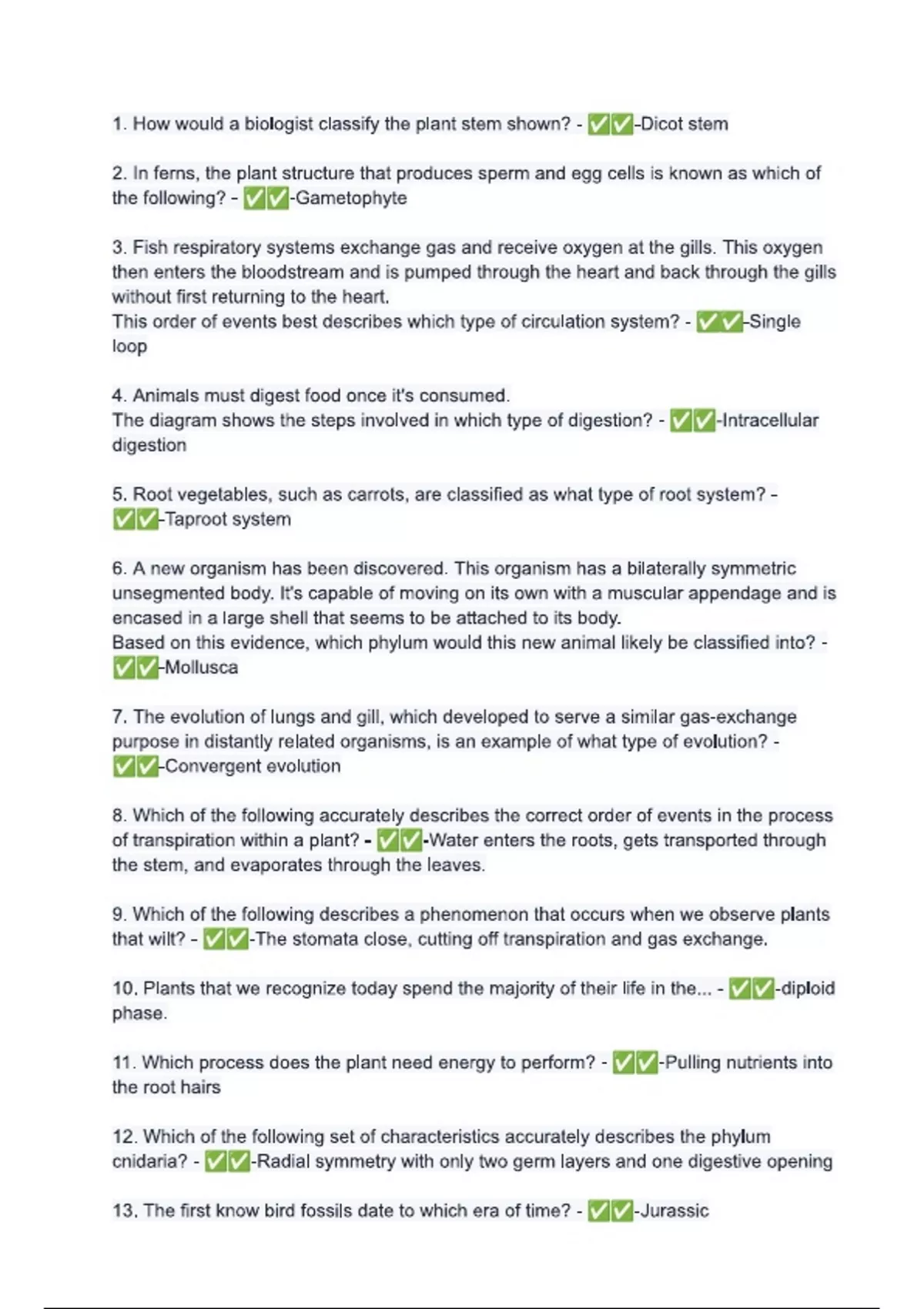 Penn Foster - Biology Lesson 5, Plant and Animal Systems, and Behavior ...