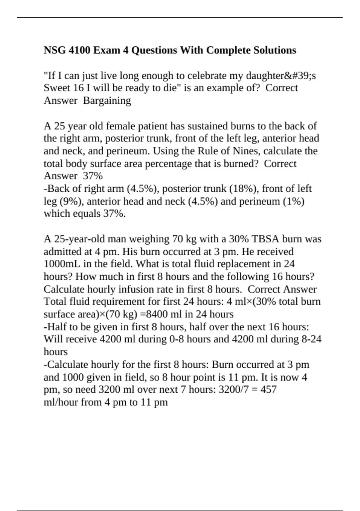 NSG 4100 Exam 4 Questions With Complete Solutions - NSG 4100 - Stuvia US