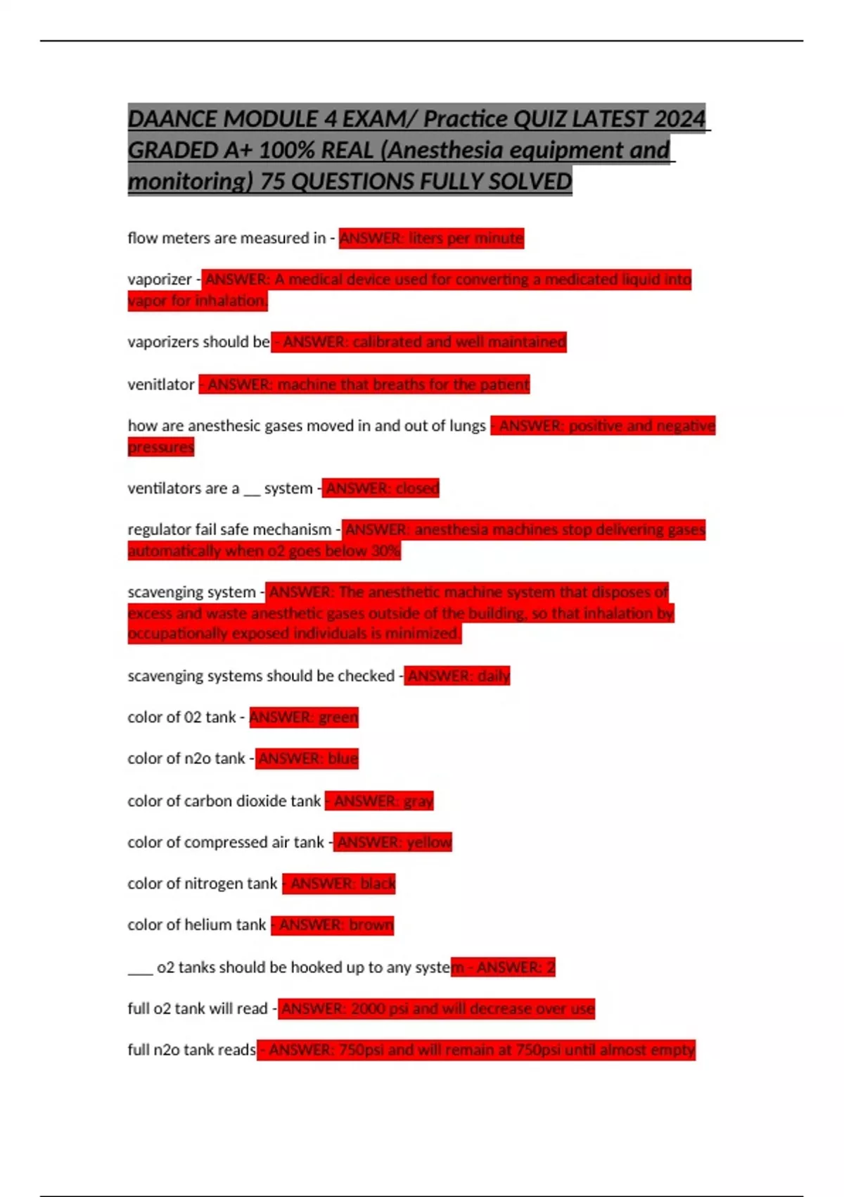 DAANCE MODULE 4 EXAM/ Practice QUIZ LATEST 2024 GRADED A+ 100% REAL ...