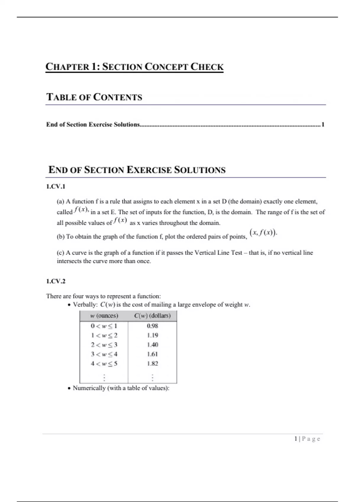 Solutions Manual For Calculus Concepts and Contexts, 5th Edition, Stewart and Kokoska - Calculus ...