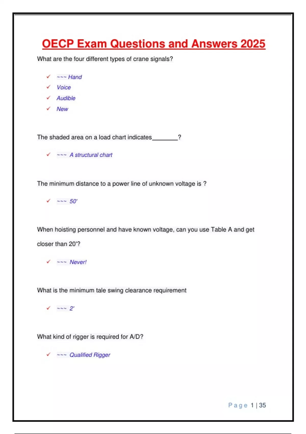 OECP Exam Questions and Answers 2025 - OECP - Stuvia US