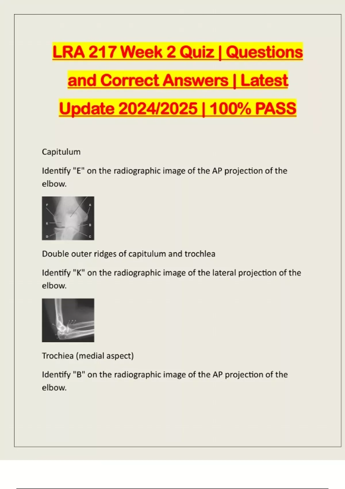 LRA 217 Week 2 Quiz | Questions and Correct Answers | Latest Update ...