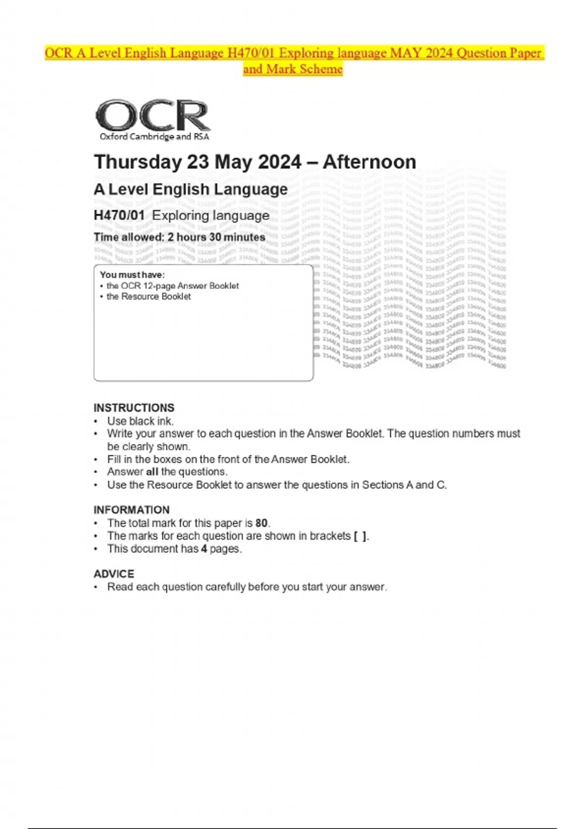 Pearson Edexcel Level 1/Level 2 GCSE (9–1) Japanese PAPER 1: Listening ...