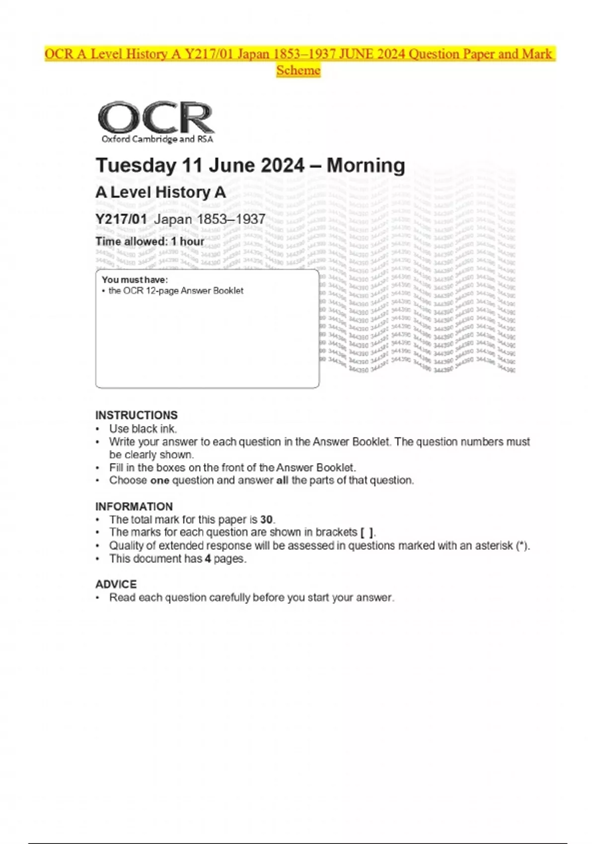 Pearson Edexcel Level 1/Level 2 GCSE (9–1) Russian PAPER 3: Reading and ...