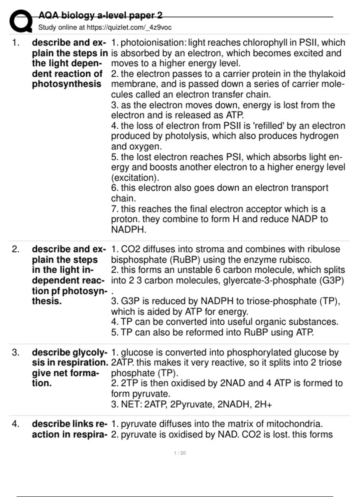AQA biology a-level paper 2 Exam Questions and Answers 100% Correct ...