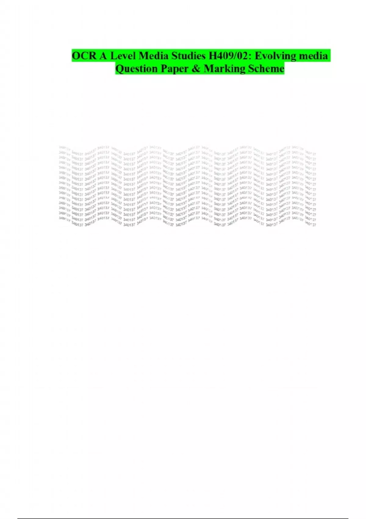 OCR A Level Media Studies H409/02: Evolving media Question Paper ...