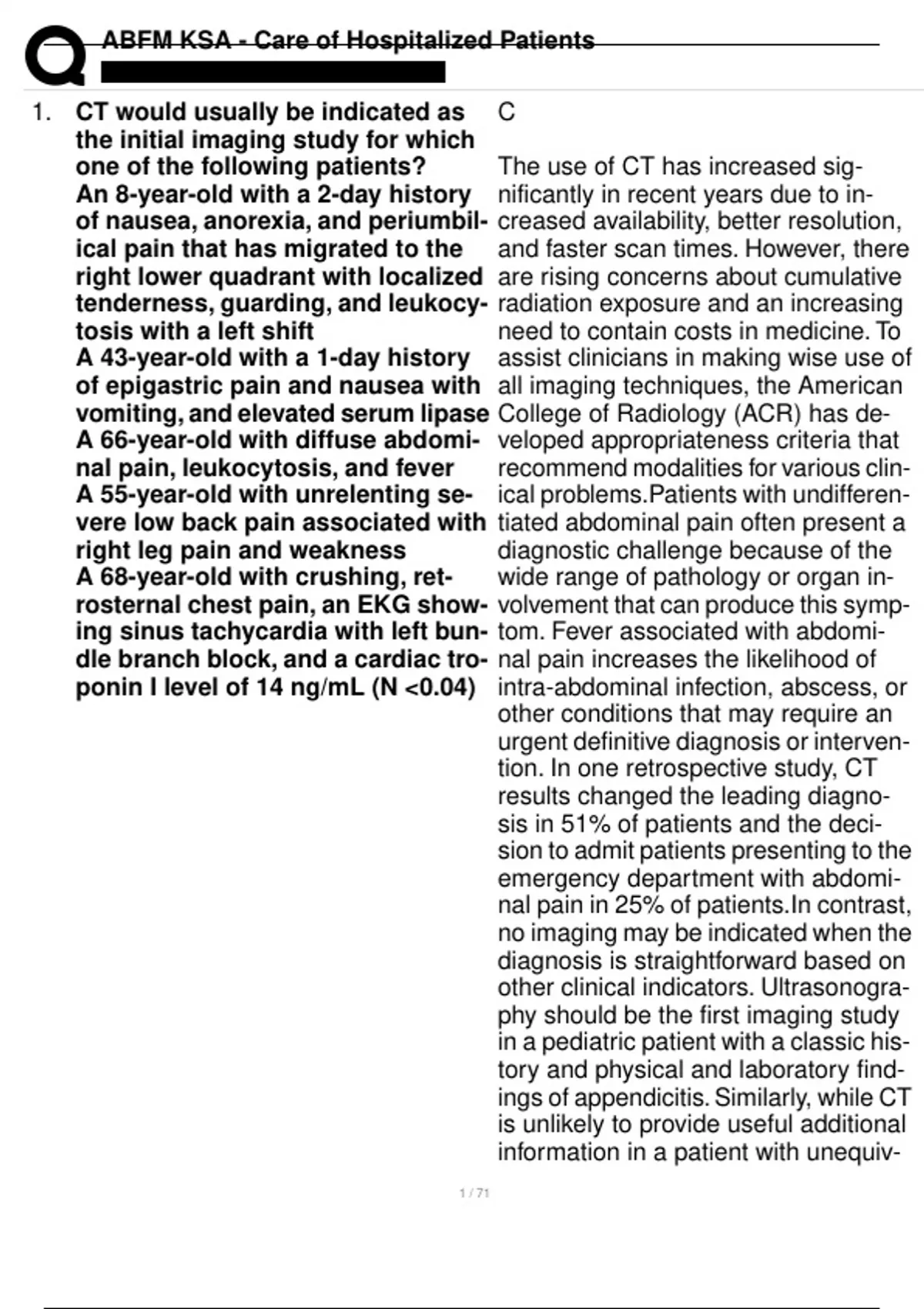 ABFM KSA - CARE OF HOSPITALIZED PATIENTS| newest/most recent update ...