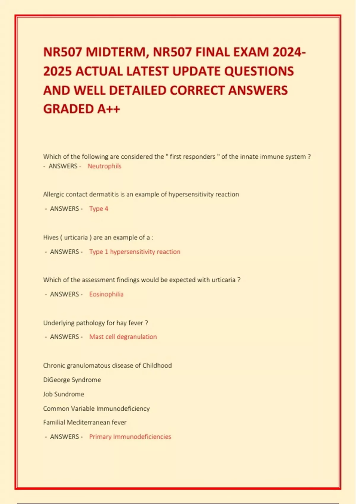 NR507 MIDTERM, NR507 FINAL EXAM ACTUAL LATEST UPDATE QUESTIONS AND WELL ...