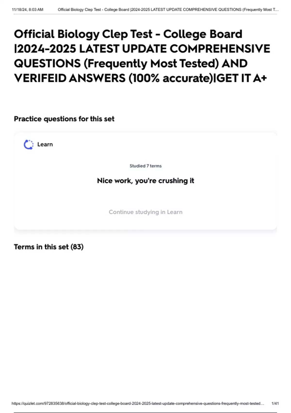 Official Biology Clep Test - College Board | LATEST UPDATE ...