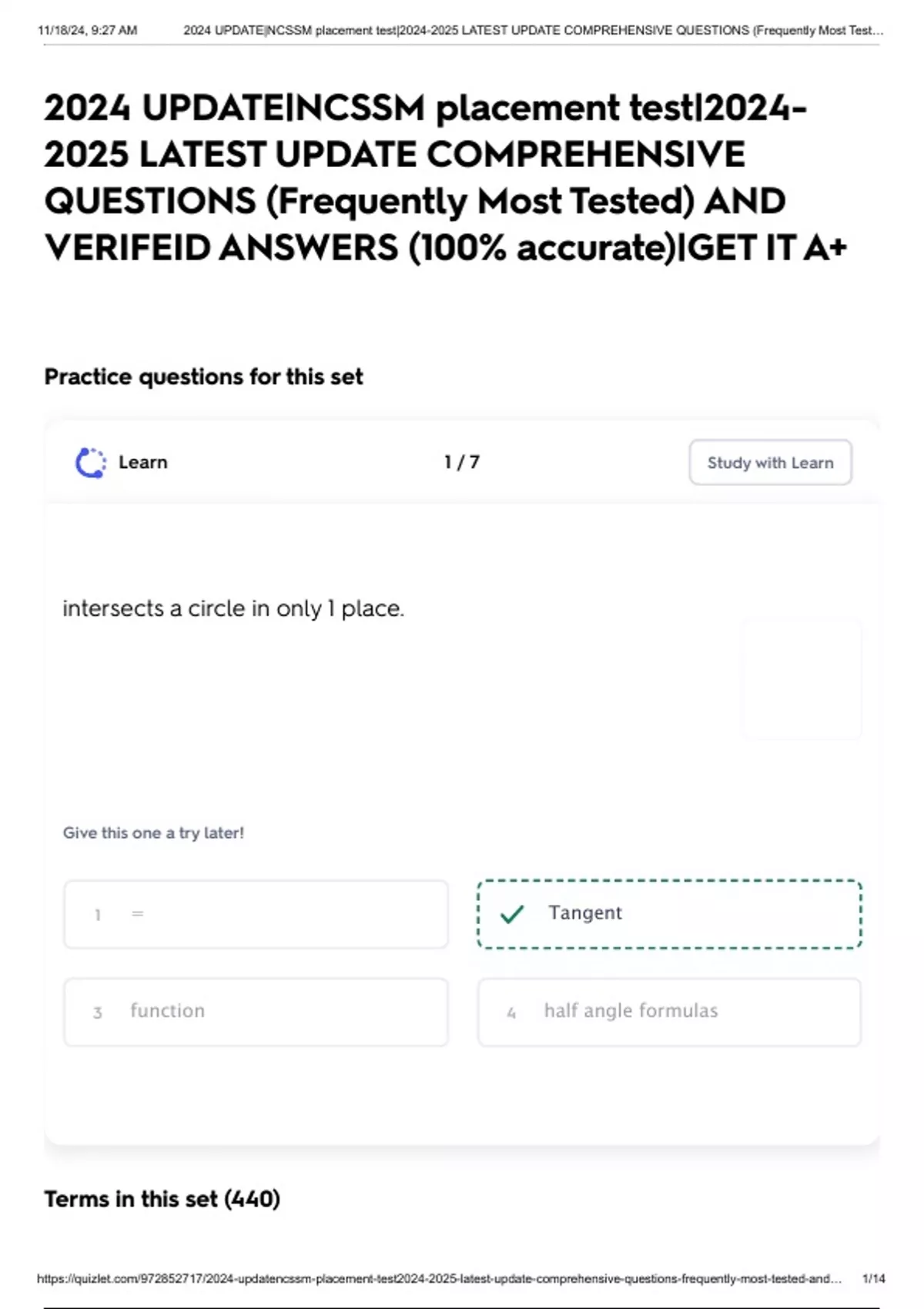 2024 UPDATE|NCSSM placement test| LATEST UPDATE COMPREHENSIVE QUESTIONS ...