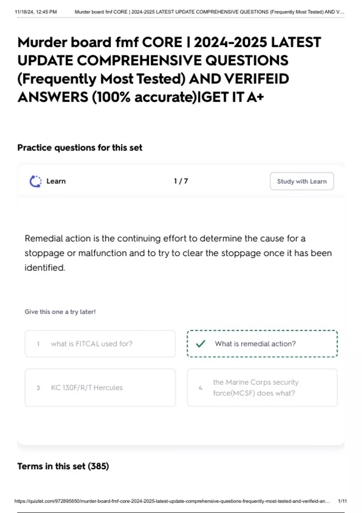 Murder board fmf CORE | LATEST UPDATE COMPREHENSIVE QUESTIONS ...